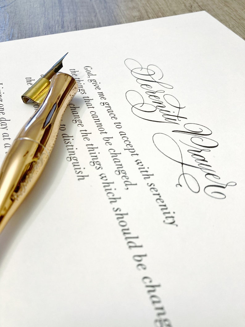 Serenity Prayer Print With Calligraphy Detail - Etsy