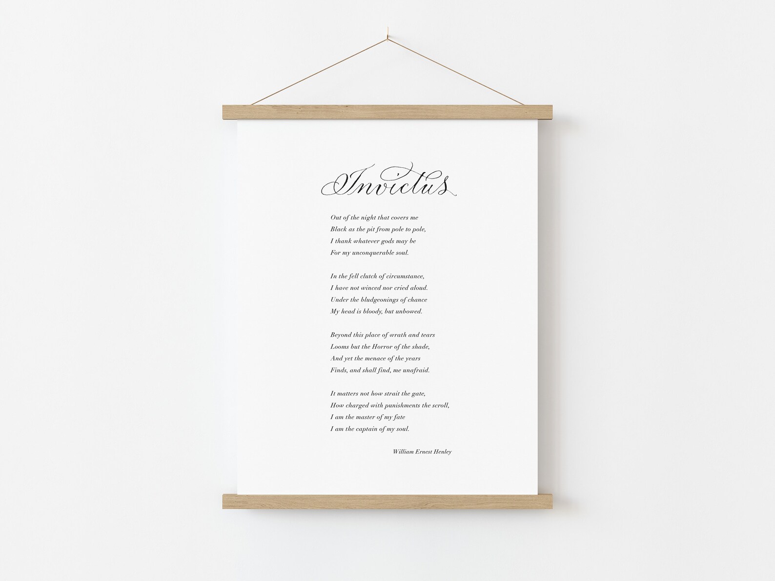 Invictus Motivational Poem Print With Calligraphy Detail | Etsy