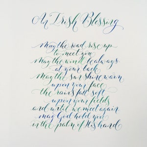An Irish Blessing - High Quality Calligraphy Print of a Classic Irish ...