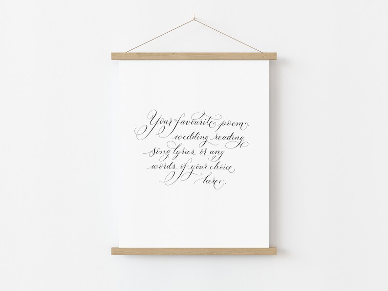 Custom Calligraphy Poem Song Lyrics Quotes Recipes Your - Etsy