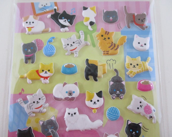 My Favorite Pet Cat Kitten Puffy Sponge Sticker Sheet Planner - Etsy