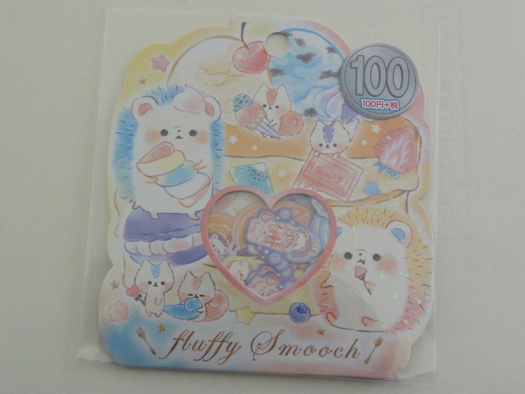HTF Collectible Kamio Fluffy Smooch Hedgehog Flake Sticker Sack Cafe ...