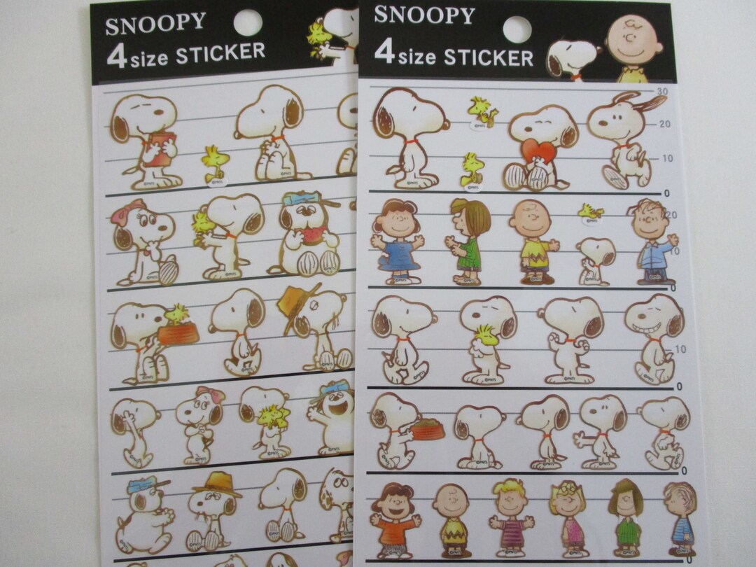 Set of 2 Peanuts Snoopy Dog Sticker Sheet Planner Journal Agenda Paper ...
