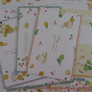 Cute Kawaii Duck Farm Fruit Orange Apple Writing Paper Envelopes Letter ...