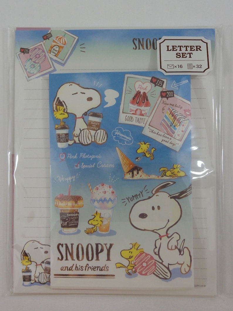 Peanuts Snoopy Stationery Writing Paper Envelope Letter Set | Etsy