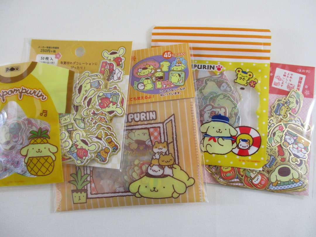 Sanrio Pom Pom Purin Dog Flake Sticker Sack Planner Journal Agenda ...
