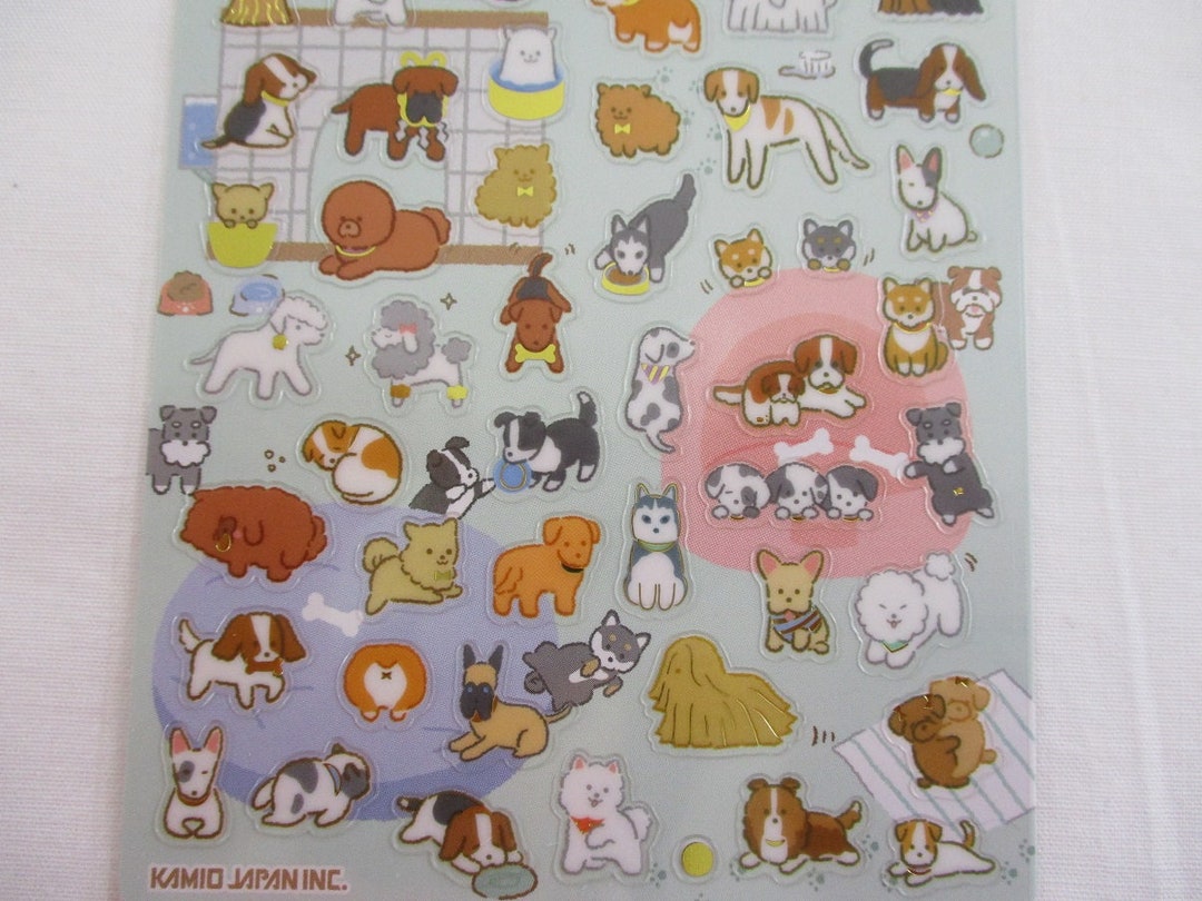 Dog Puppies Sticker Sheet for Planner Journal Agenda Scrapbooking Paper ...