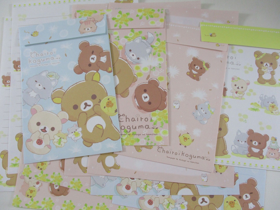 San-x Rilakkuma 2022 Chairoi Koguma Stationery Writing Paper Envelope ...
