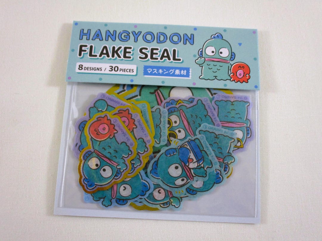 Sanrio Hangyodon Fish Swim Ocean Flake Stickers Sack Kawaii Planner ...