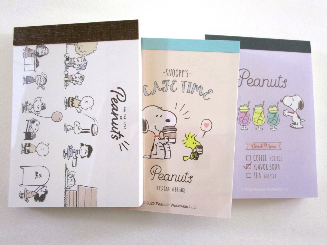 Peanuts Snoopy Small Notepads Writing Paper Stationery Journal Planner ...