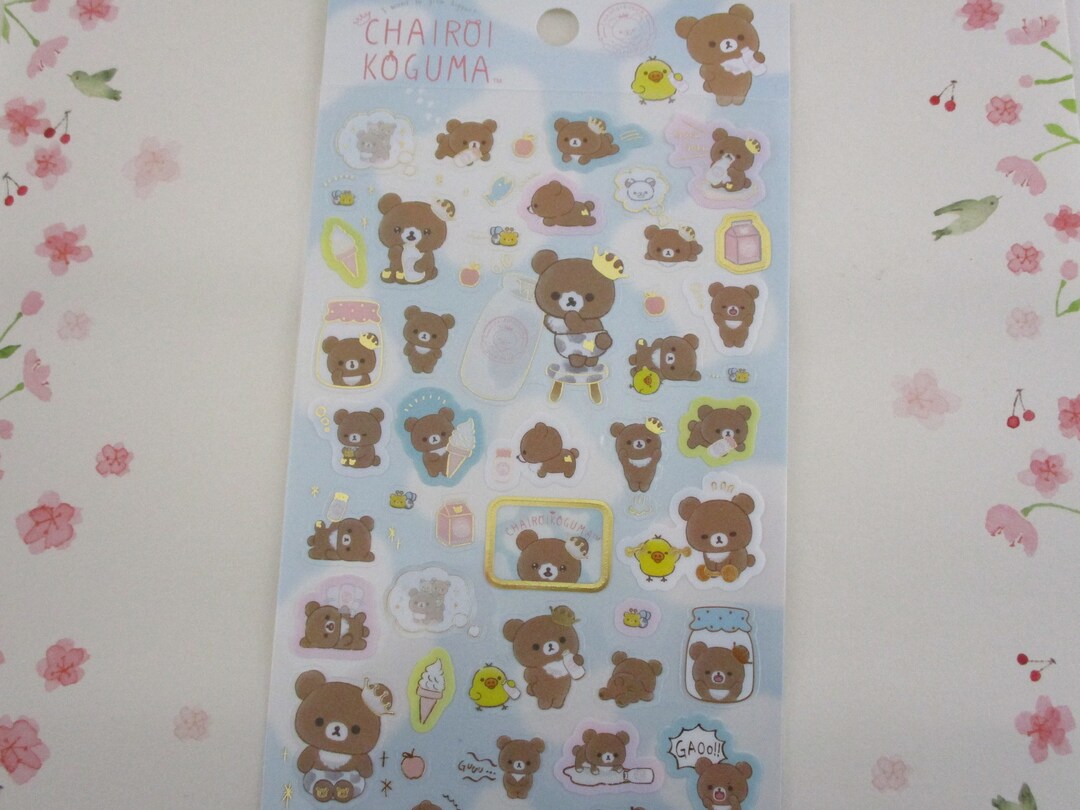 San-x Rilakkuma Bear Chairoi Koguma Milk Bee Dairy Ice Cream Sticker ...