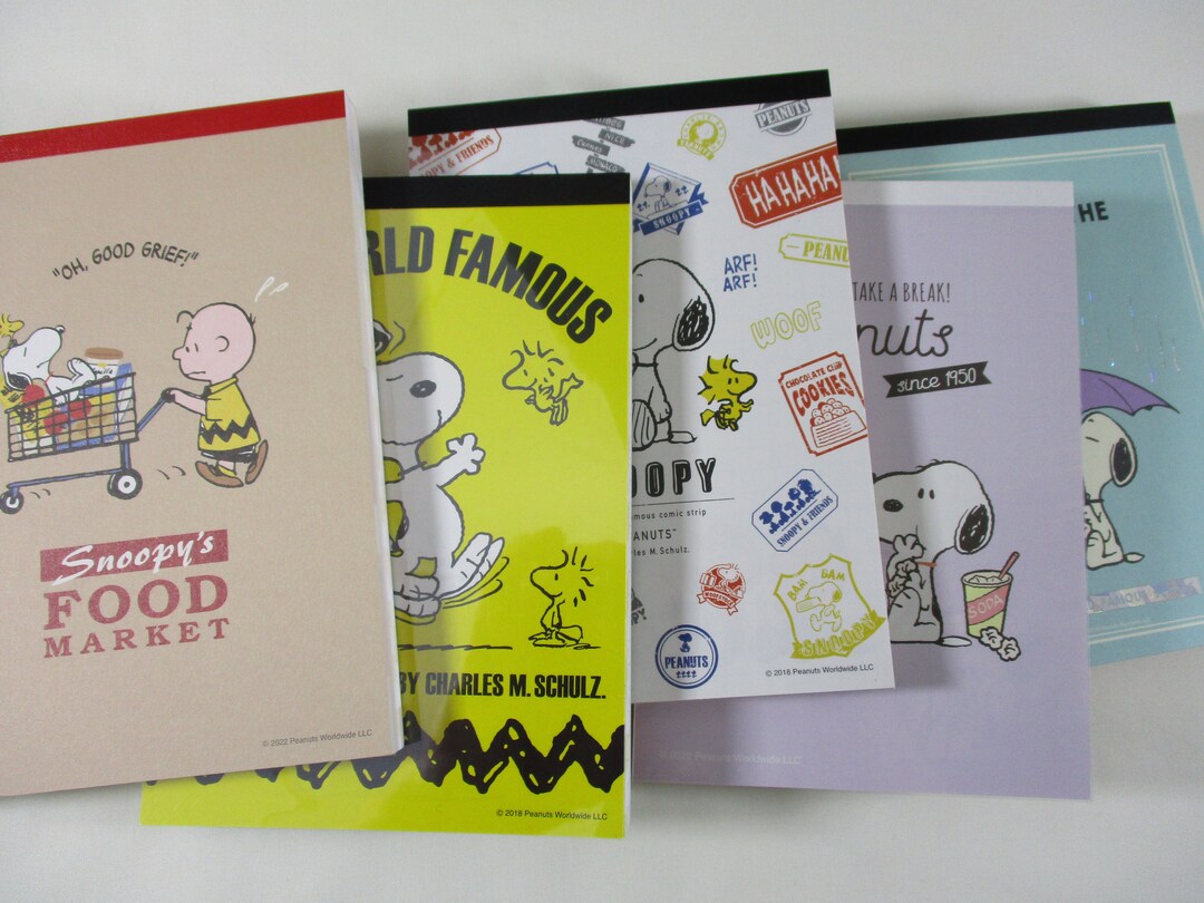 Peanut Snoopy 4 X 6 Inch Notepad Memo Pad Writing Paper Classic ...
