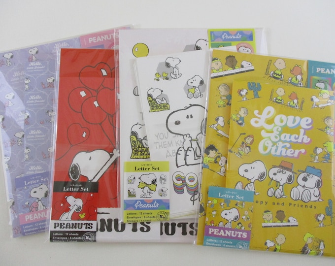 Peanuts Snoopy Classic Friends Love Heart Stationery Writing Paper ...