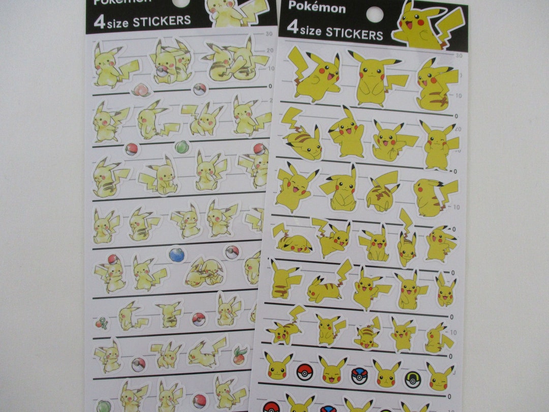 Set of 2 or Individual Pokemon Pikachu Sticker Sheet Planner Journal ...