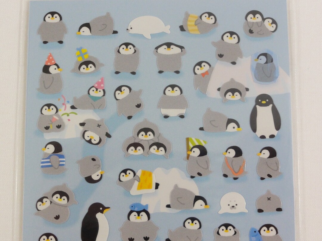 Cute Happy Penguin Sticker Sheet for Planner Journal Agenda Scrapbook ...