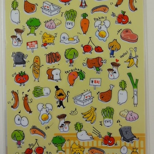 Cute Healthy Fruit Vegetable Breakfast Sticker Sheet for Planner ...