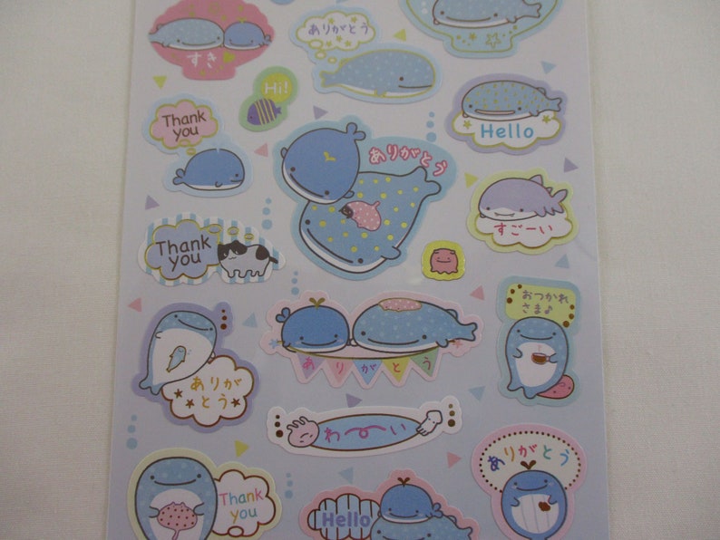 San-x Jinbesan Whale Ocean Sea Sticker Sheet Planner Journal Agenda ...