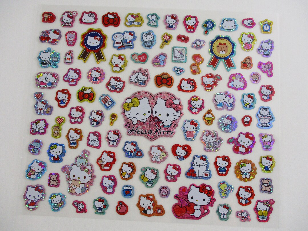 Hello Kitty Glitter Sticker Large Sheet Planner Journal Agenda Paper ...