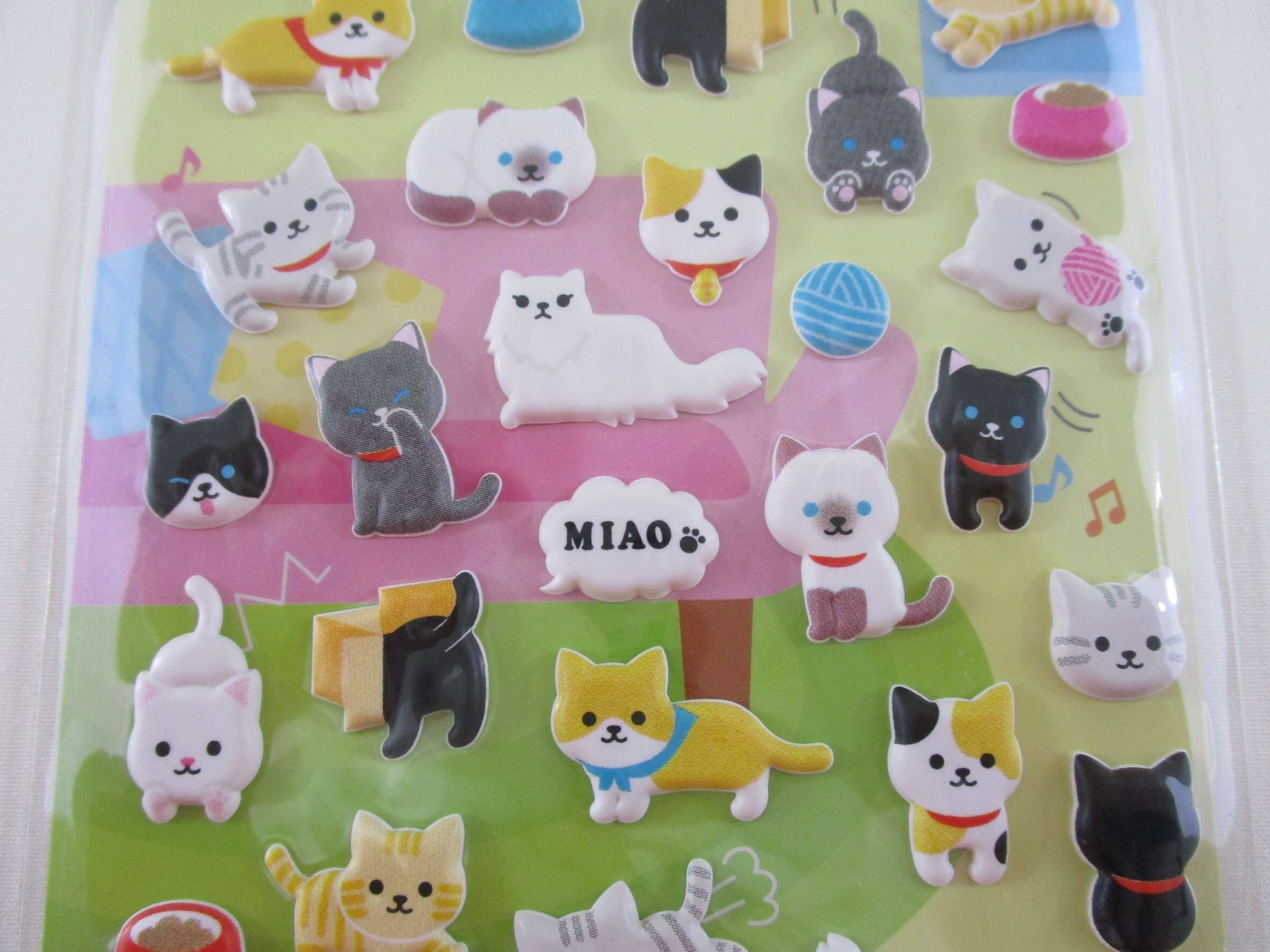 My Favorite Pet Cat Kitten Puffy Sponge Sticker Sheet Planner Journal ...