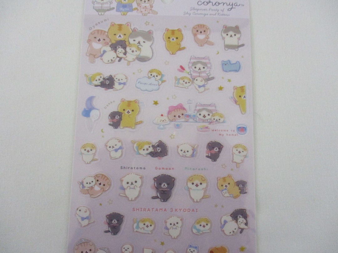 San-x Coro Coro Coronya Cat Kitty Feline Sticker Sheet Planner Journal ...