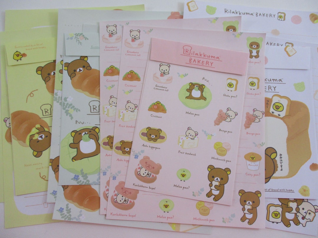 San-x Rilakkuma Warm Bread Stationery Writing Paper Envelope - Etsy