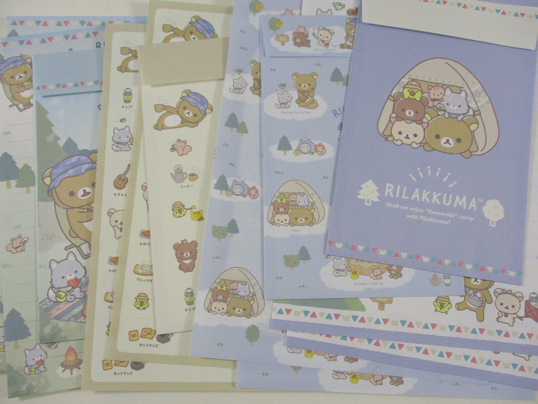 San-x Bear Rilakkuma Camping Nature Forest Stationery Writing Paper ...