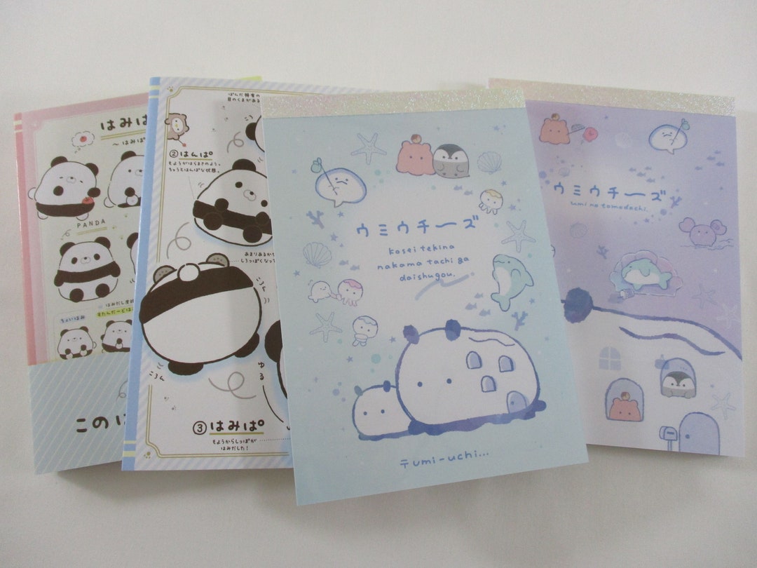 Cute Kawaii Notepad Panda Ocean Creature Underwater World Fish Memo Pad ...