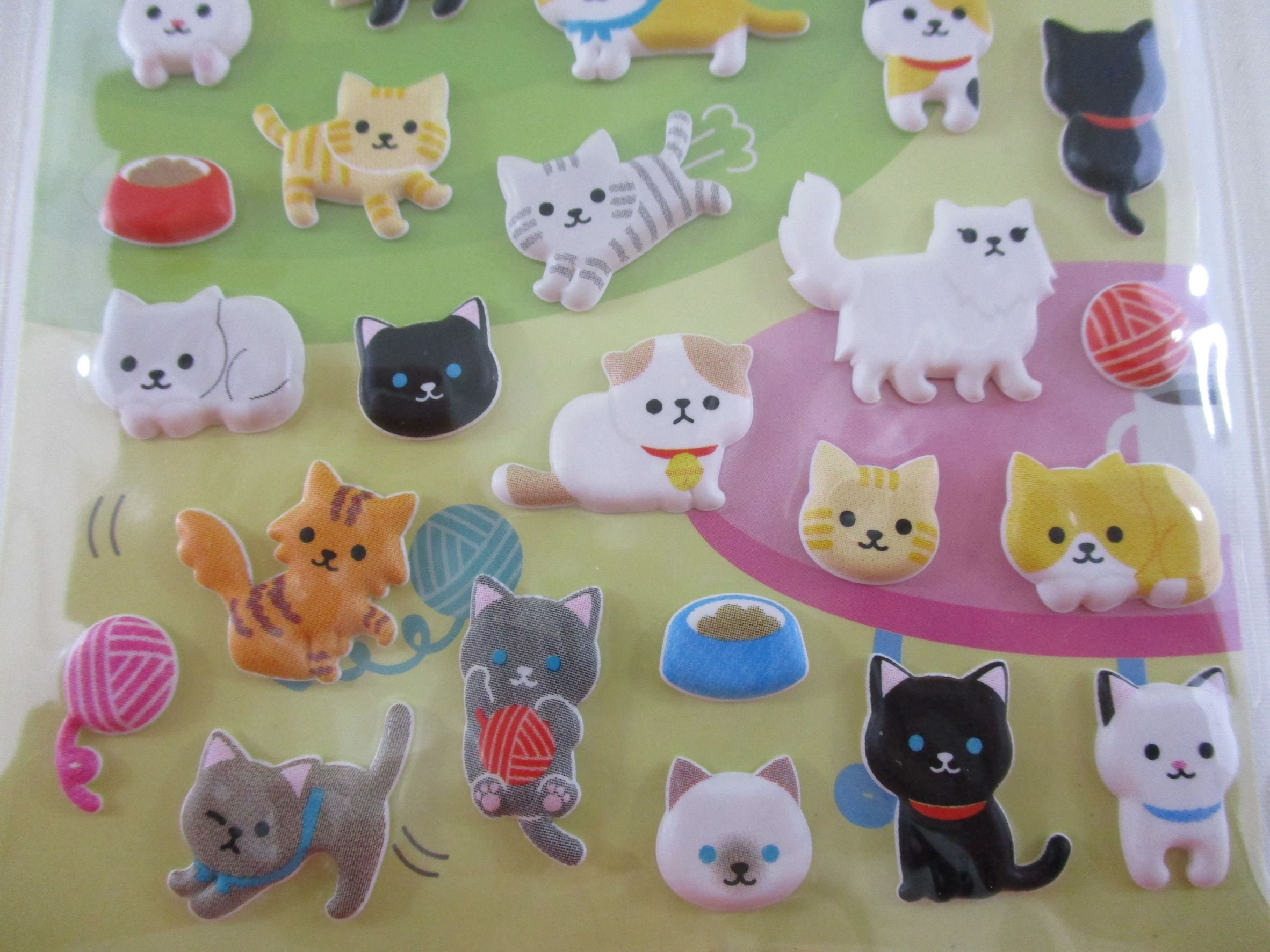 My Favorite Pet Cat Kitten Puffy Sponge Sticker Sheet Planner | Etsy