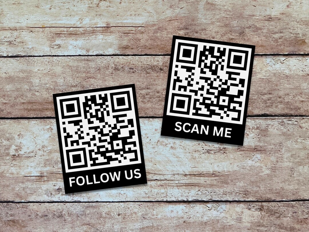 Custom QR Code With Text Scannable Sticker, Custom Sticker, Vinyl ...
