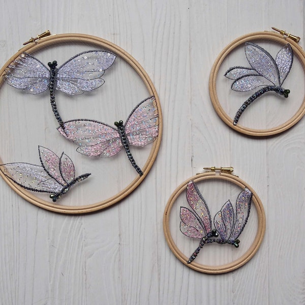 Beads Embroidered Dragonfly - Etsy