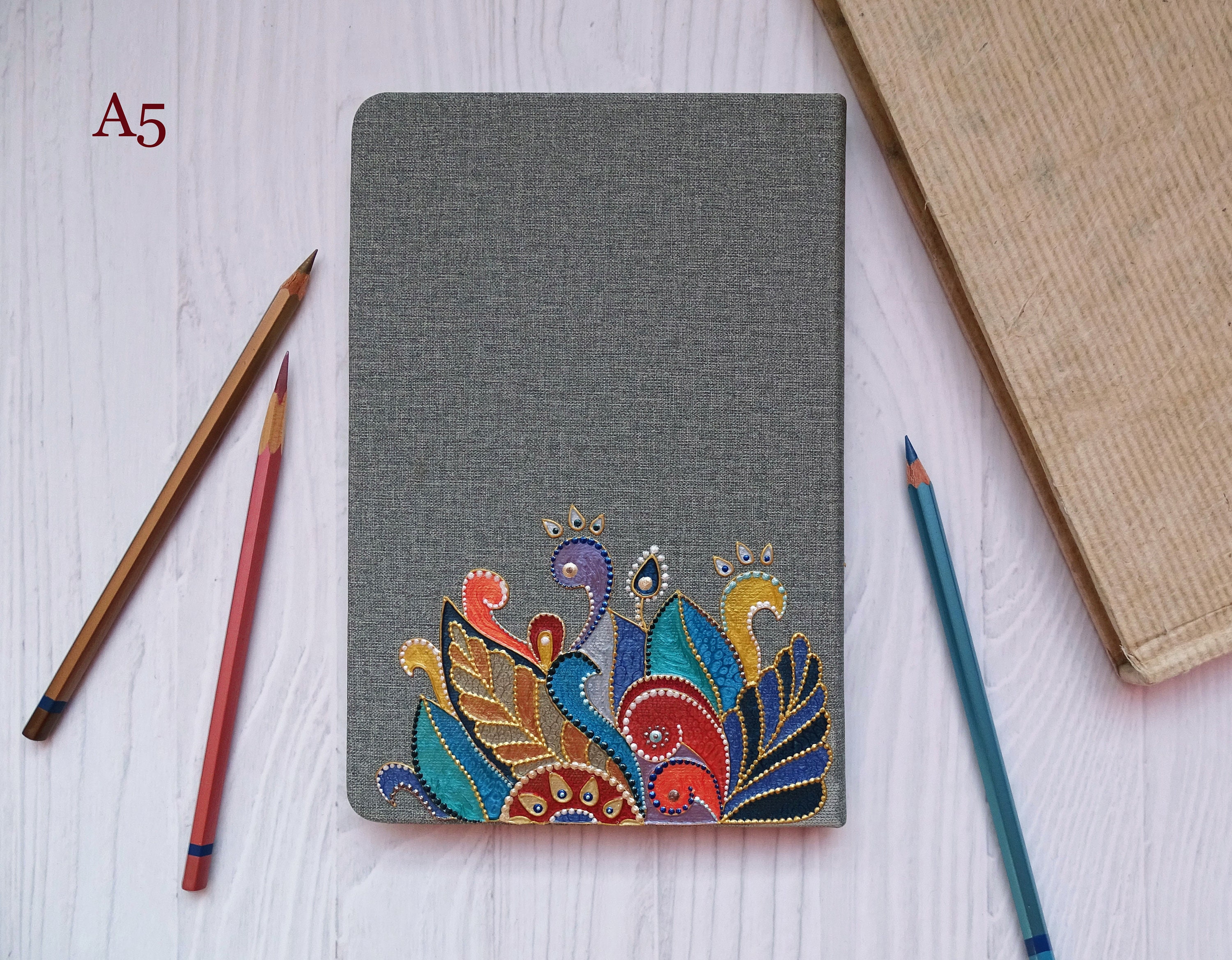 Unique Floral Notebooks A5 or A6 Hand Painted Lined Journal - Etsy