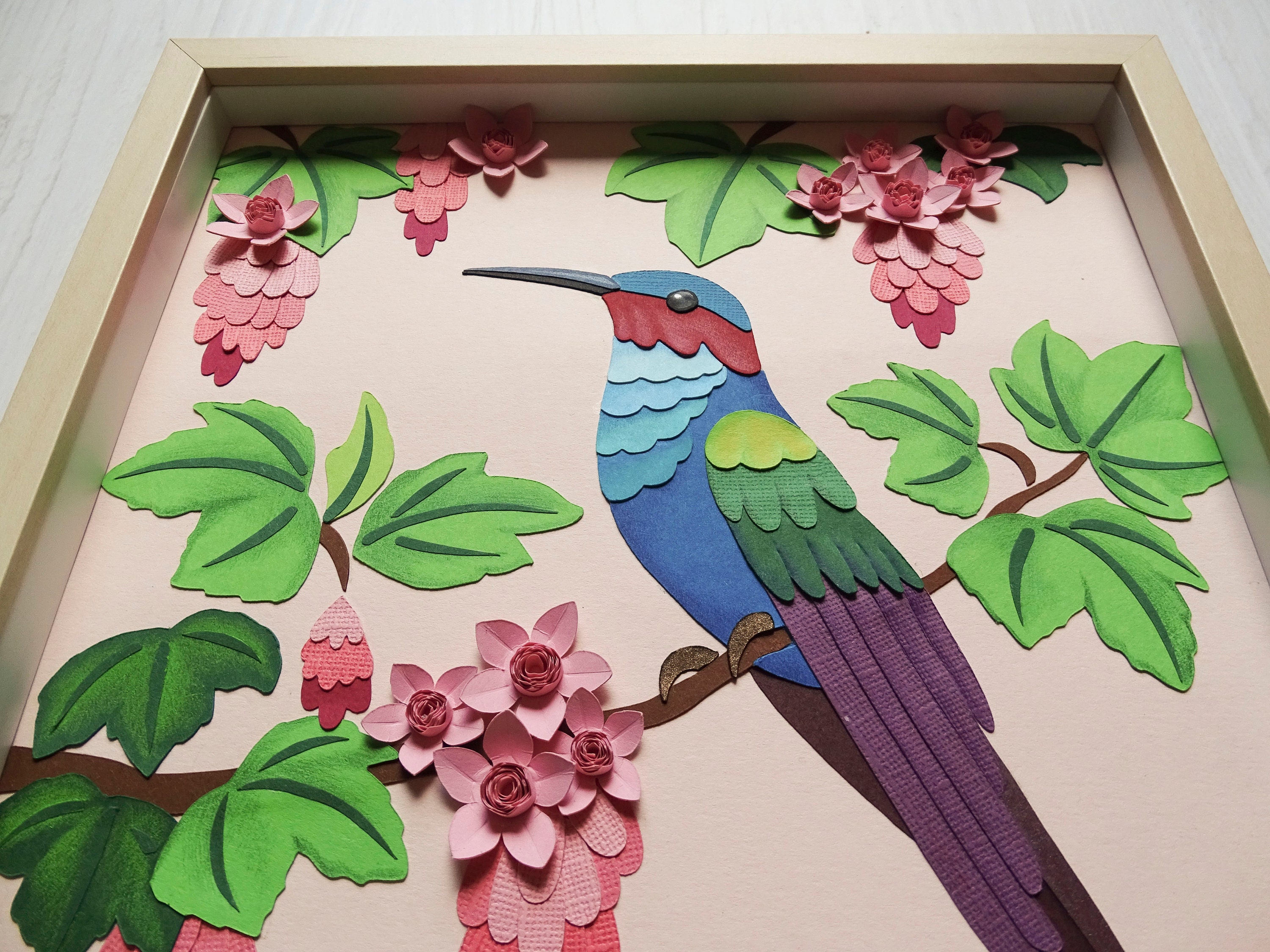 Hummingbird Paper Cut Art Hummingbird Illustration - Etsy