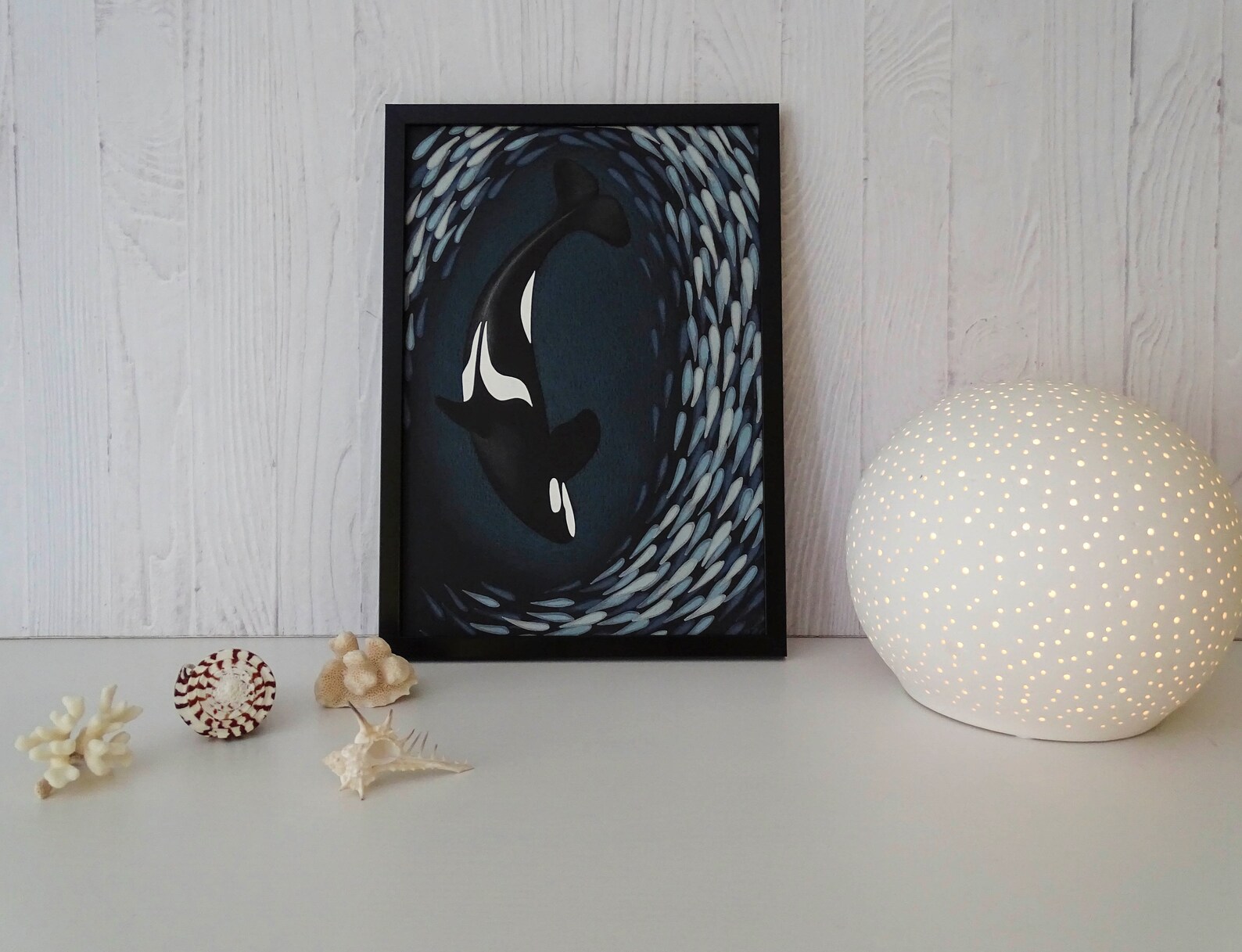 Orca whale paper cut art Killer whale illustration | Etsy