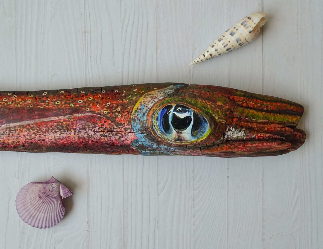 Driftwood Squid - Cuttlefish Wall Art - Etsy