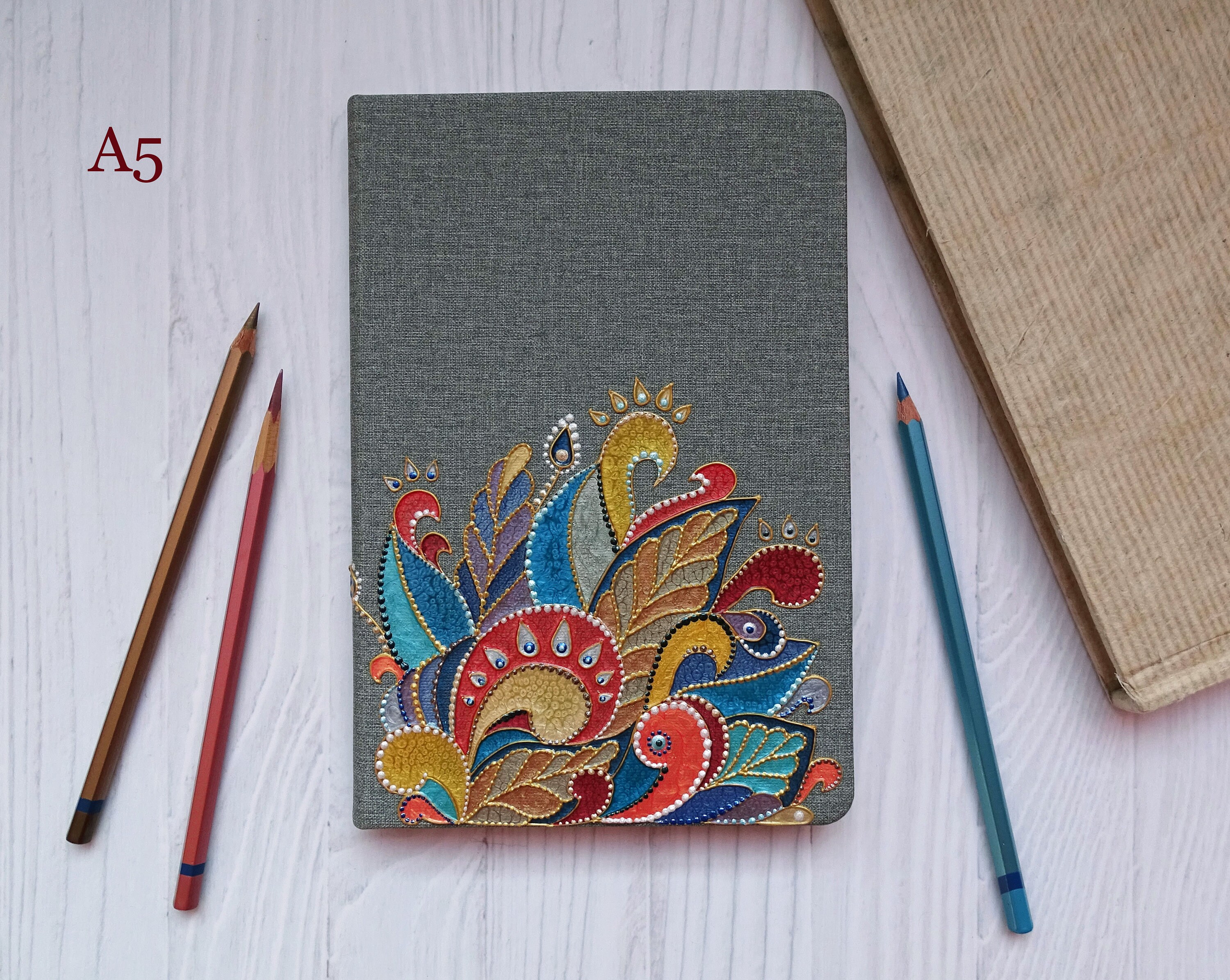 Unique Floral Notebooks A5 or A6 Hand Painted Lined Journal - Etsy