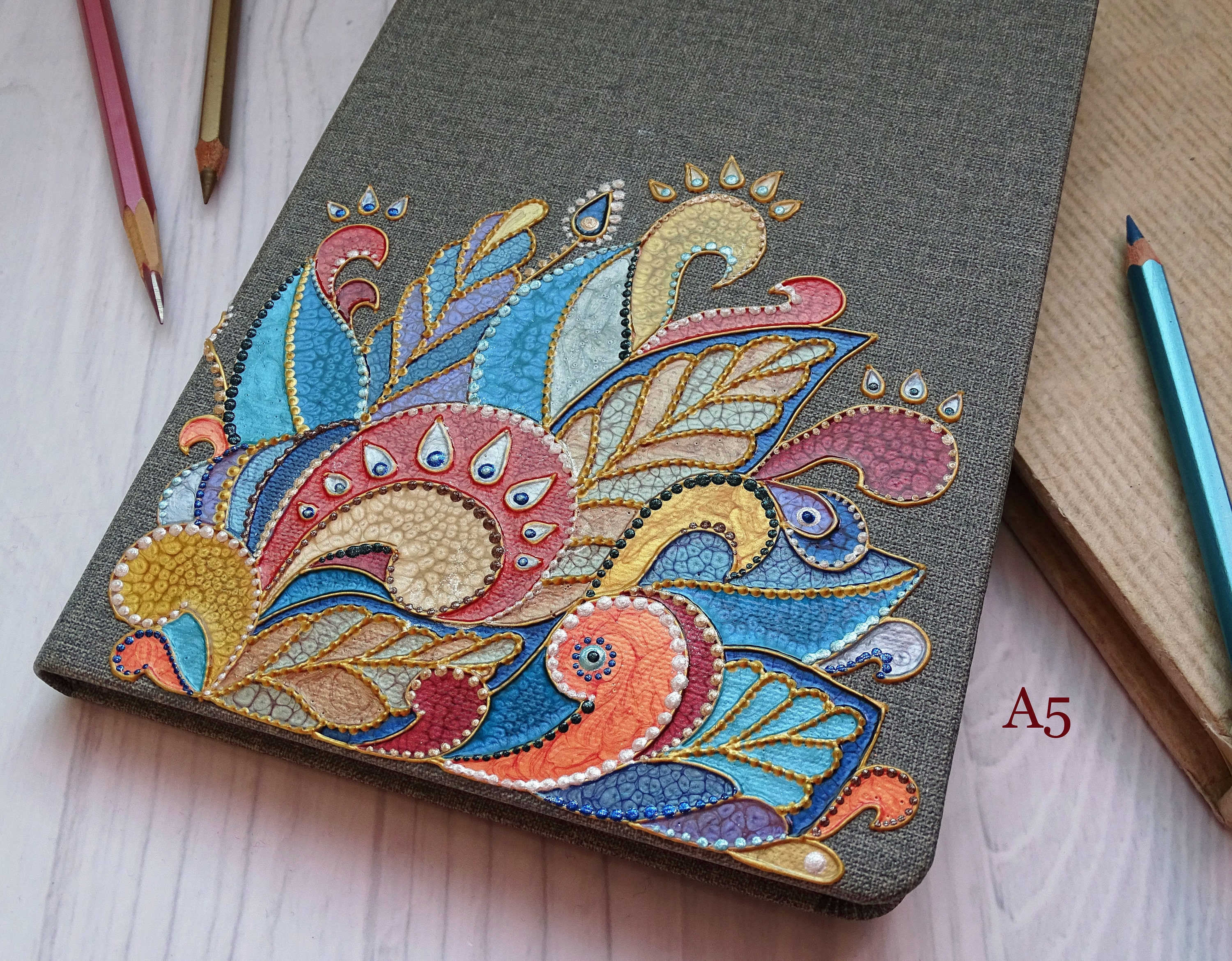 Unique Floral Notebooks A5 or A6 Hand Painted Lined Journal - Etsy