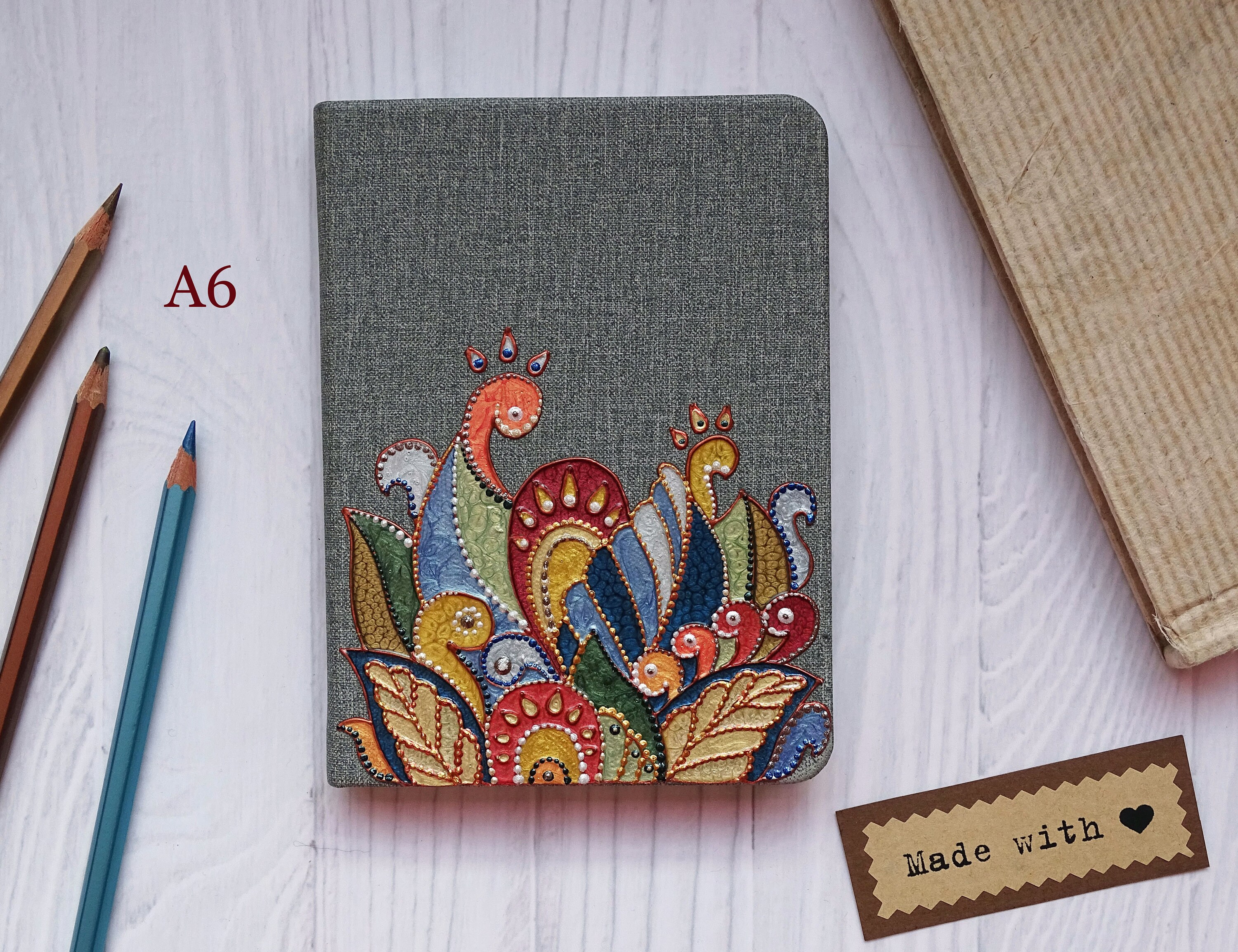 Unique Floral Notebooks A5 or A6 Hand Painted Lined Journal - Etsy