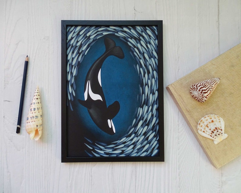 Orca Whale Paper Cut Art Killer Whale Illustration - Etsy