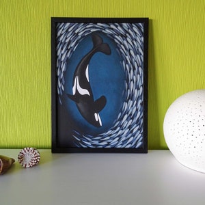 Orca Whale Paper Cut Art - Killer Whale Illustration - Etsy