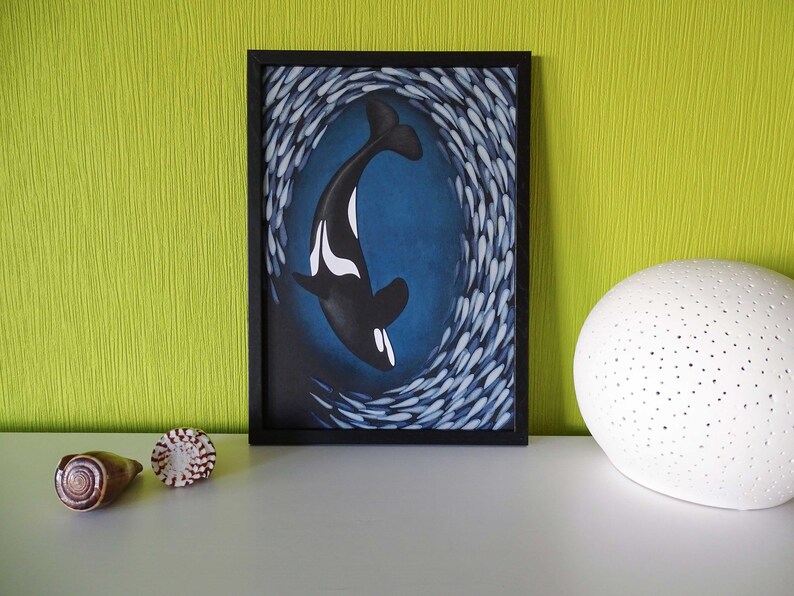 Orca Whale Paper Cut Art Killer Whale Illustration - Etsy