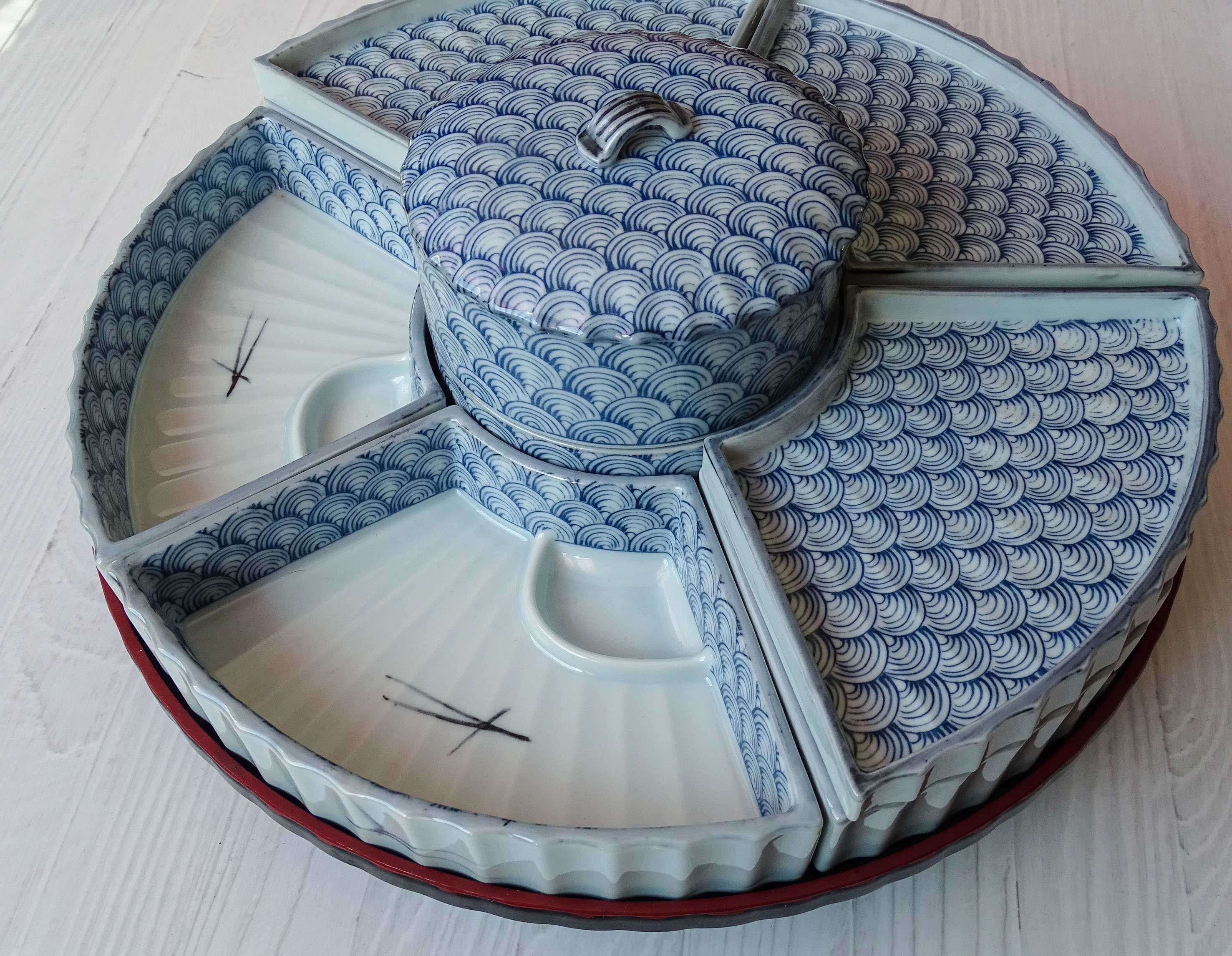 Vintage Sushi Set Genuine Japanese Ceramics Lazy Susan - Etsy