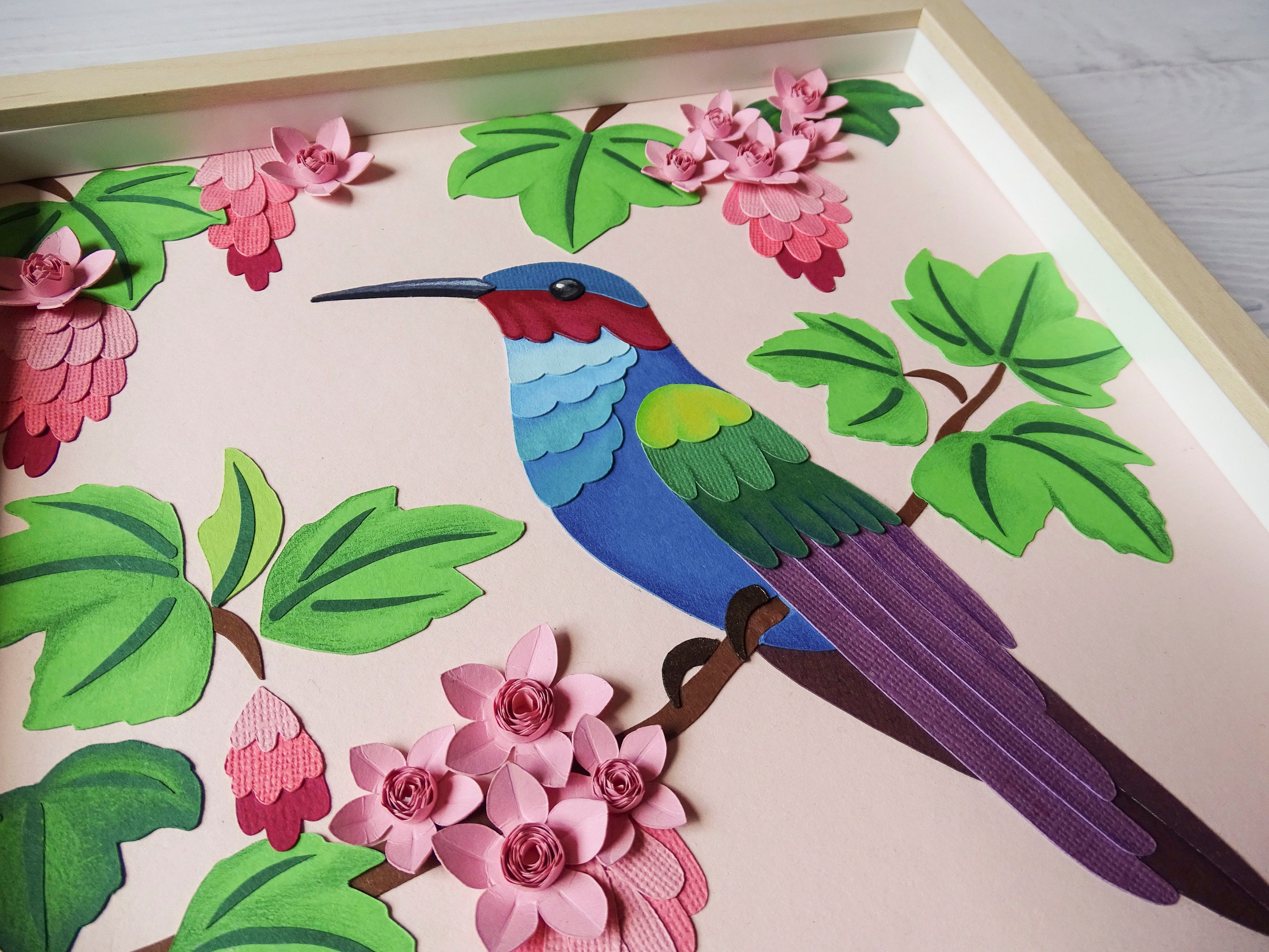 Hummingbird Paper Cut Art Hummingbird Illustration - Etsy