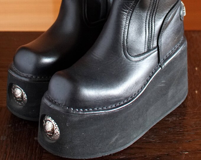New Rock Platform Boots NEPTUNO Custom No Buckles No Springs Black ...