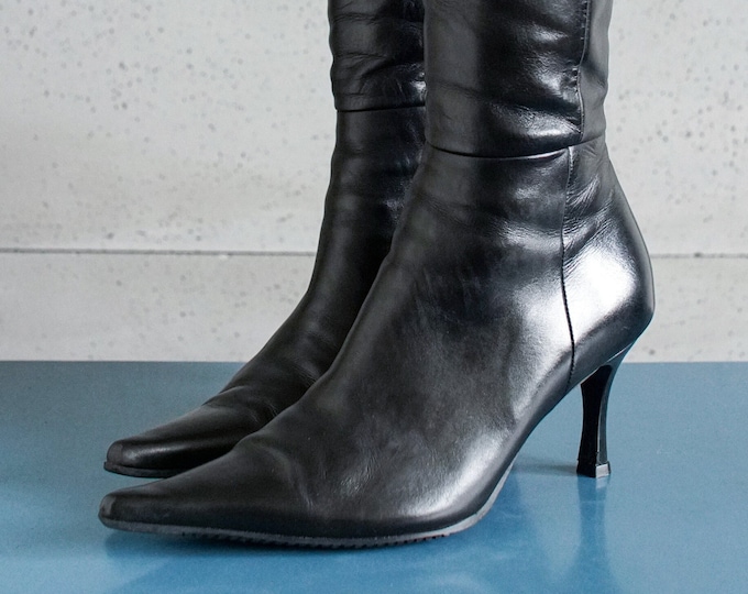 Vintage RK Pointy Toe Mid Heel Y2k Boots 39 - Etsy