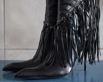 GIANMARCO LORENZI Pointy Platform Overknee Boots GML Luxory | Etsy