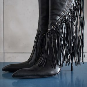EUR40 US9 GIANMARCO LORENZI Mega Pointy Vintage Boots GML Fringles Uk6 ...