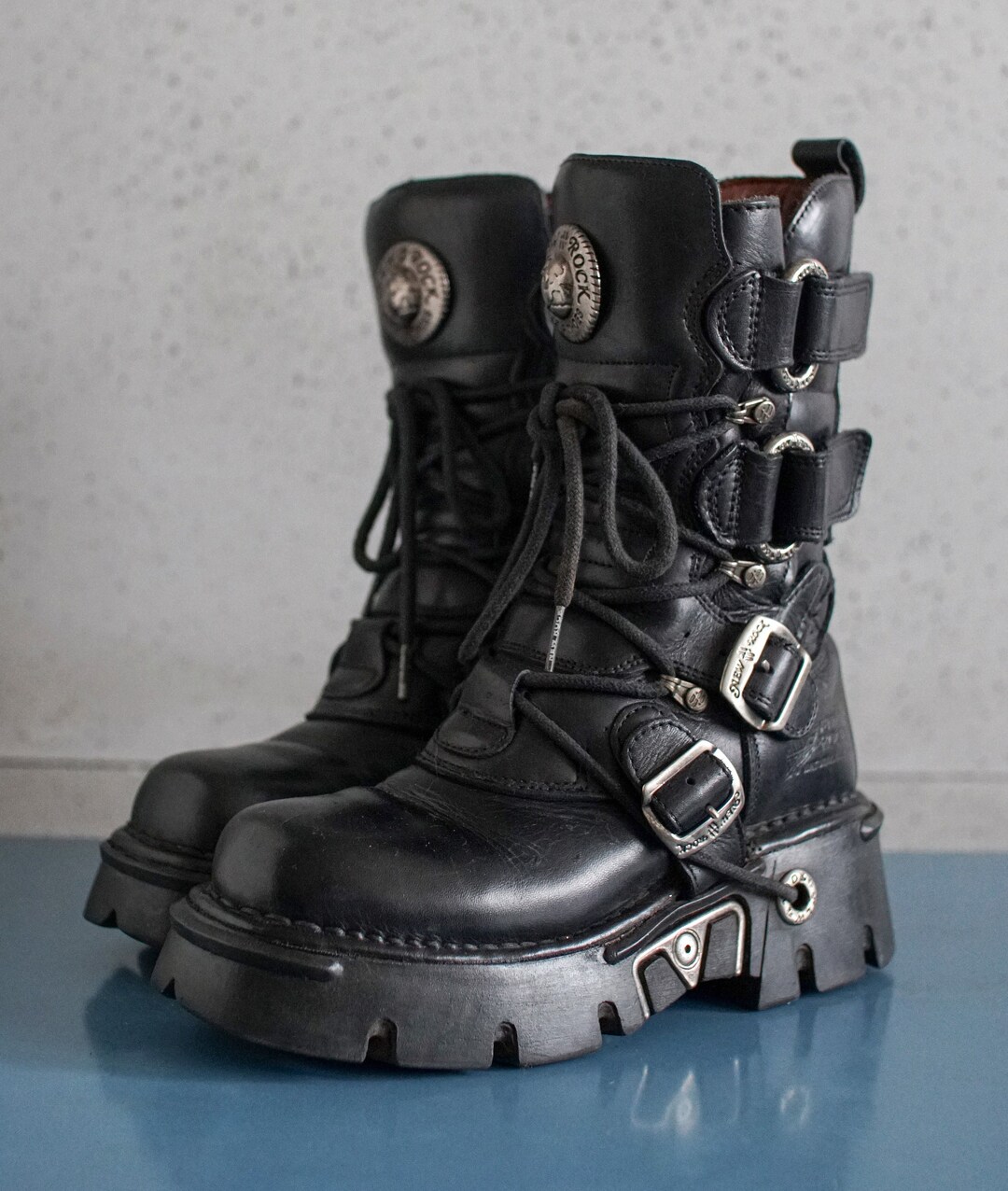 New Rock Platform Boots REACTOR Velcro Chunky Boots Cyber Kawaii Boots ...