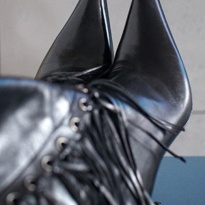 EUR40 US9 GIANMARCO LORENZI Mega Pointy Vintage Boots GML Fringles Uk6 ...