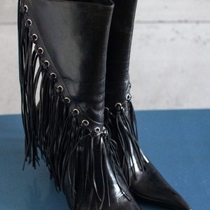 EUR40 US9 GIANMARCO LORENZI Mega Pointy Vintage Boots GML Fringles Uk6 ...