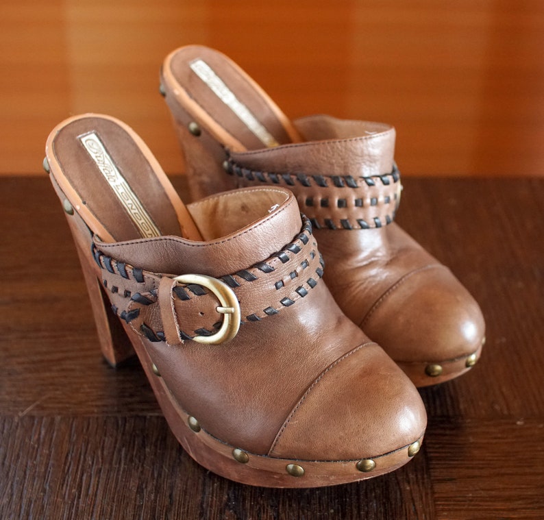 BUFFALO vintage platform wooden clogs | Etsy